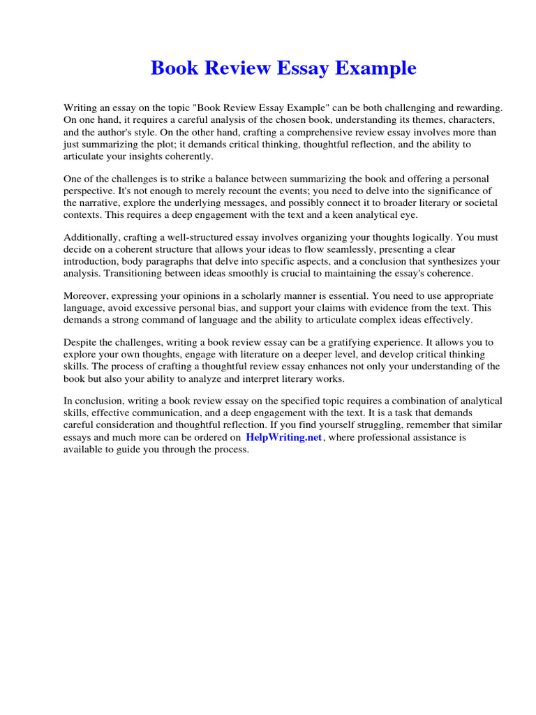 Book Review Essay Example | PDF | Heart | Essays