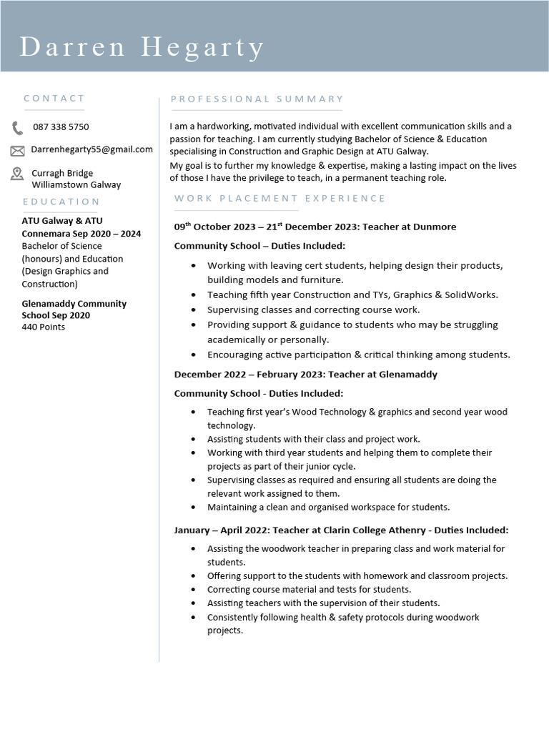 Darren Hegarty C | PDF | Teachers