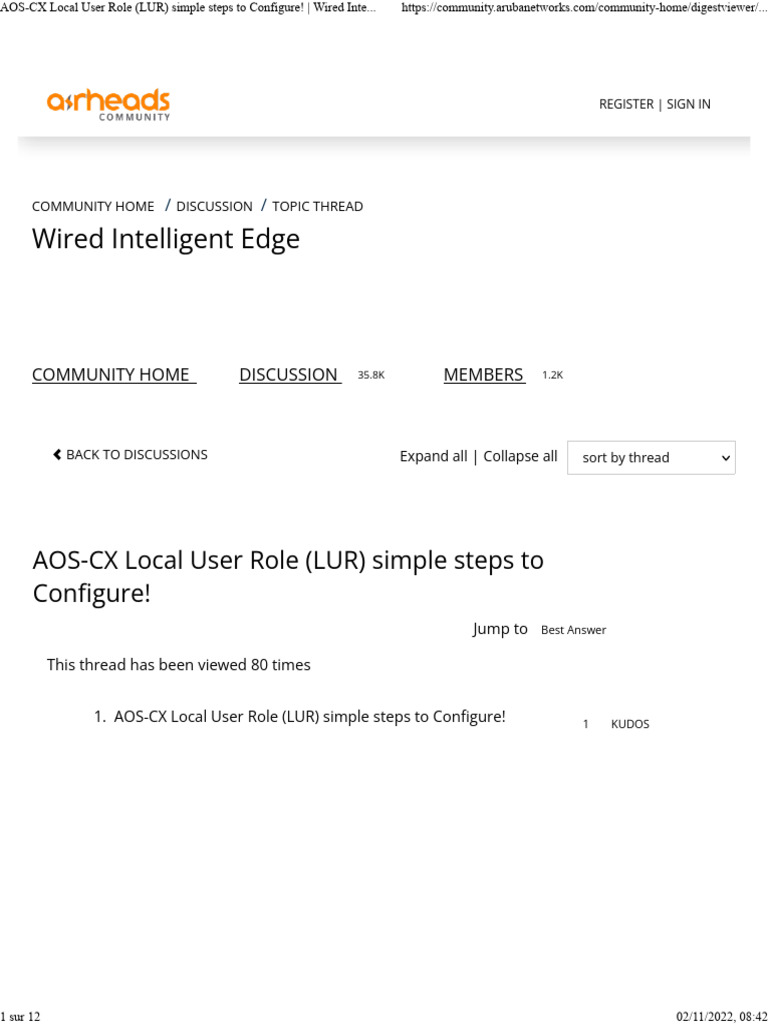 AOS-CX Local User Role (LUR) Simple Steps To Configure! Wired ...