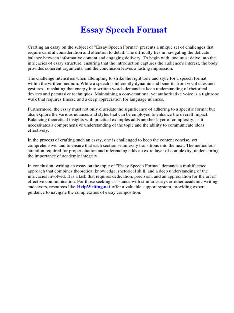Essay Speech Format | PDF | Conspiracy Theory | Essays