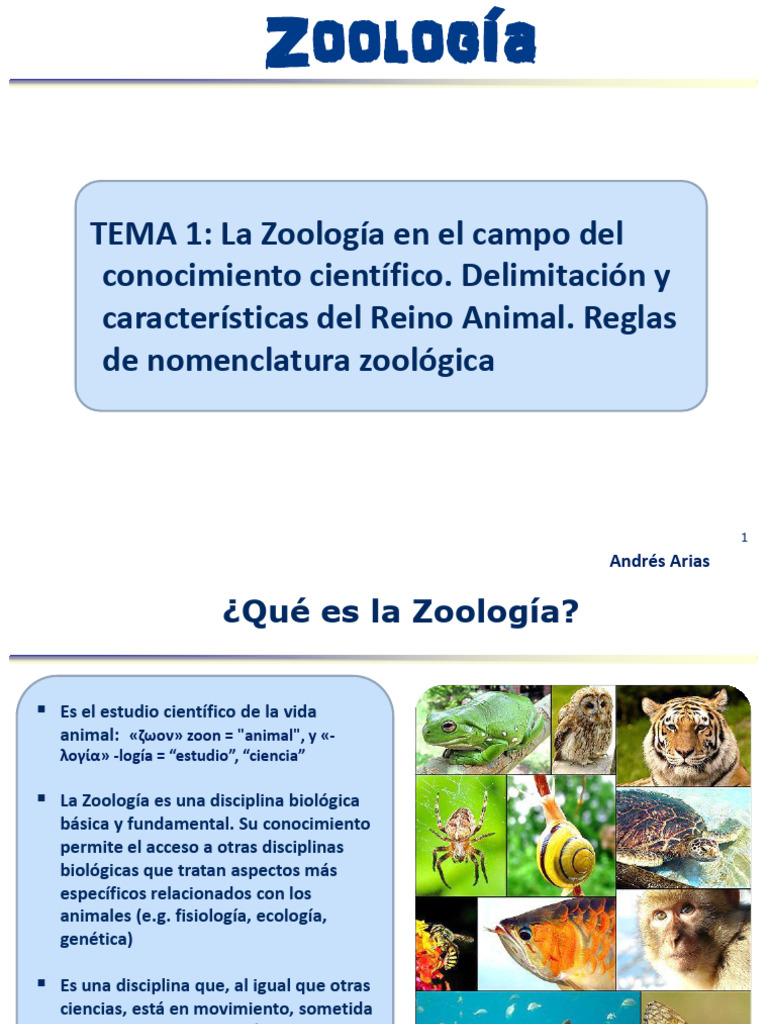 Introducción a la Zoología y Nomenclatura | PDF | Taxonomía (biología ...