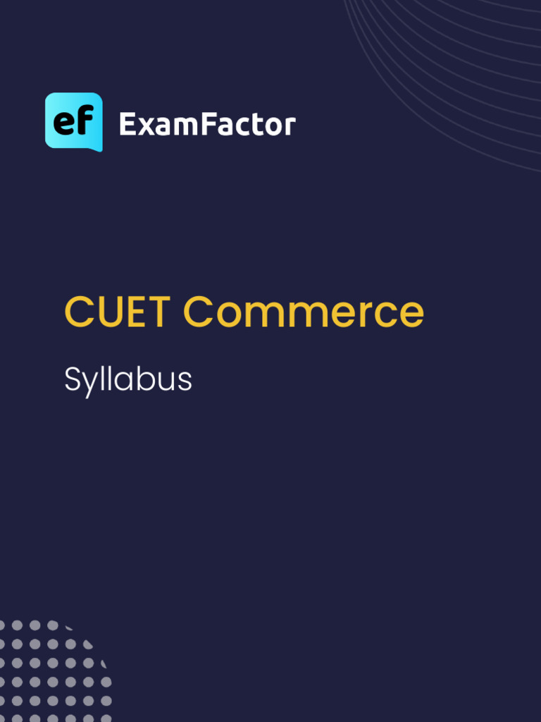 CUET 2024 Commerce Syllabus | PDF | Line (Geometry) | Matrix (Mathematics)