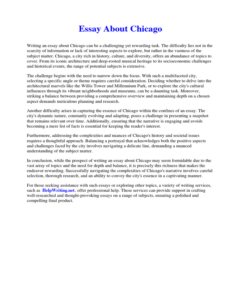 Essay About Chicago | PDF | Obi Wan Kenobi | Jedi