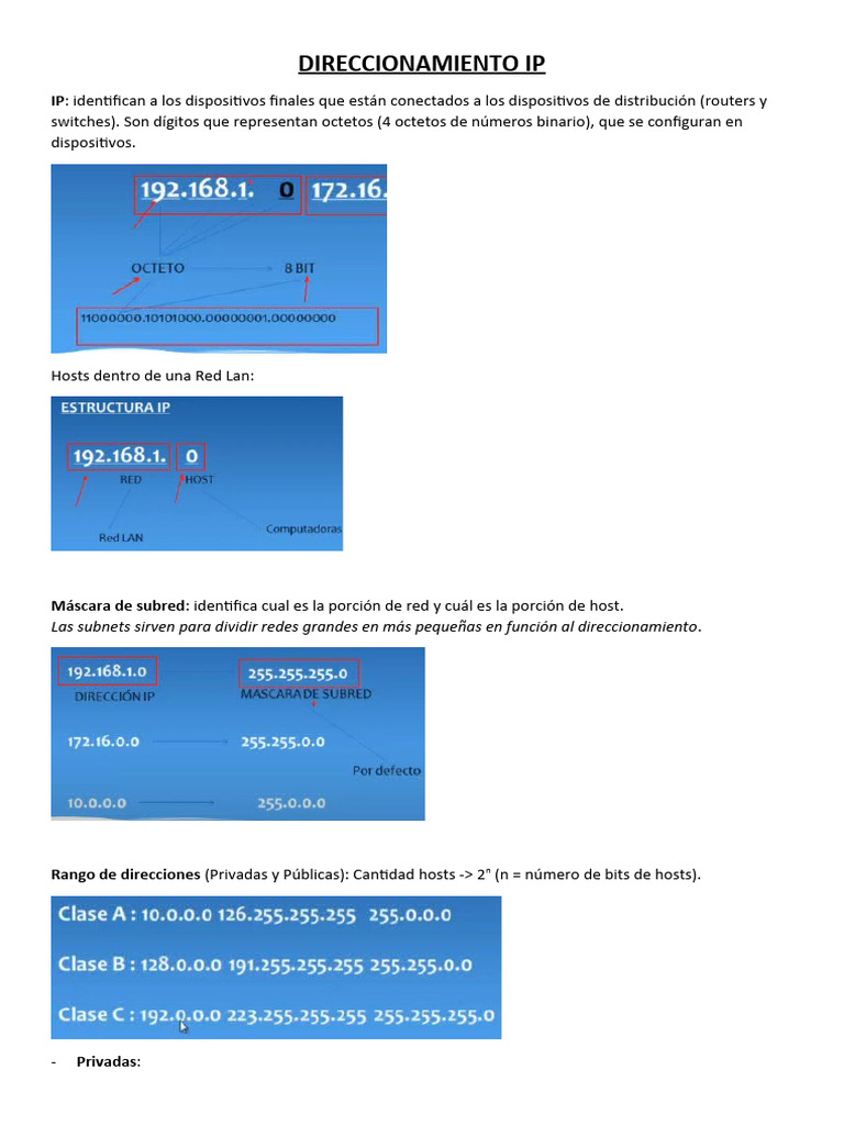 Direccionamiento IP | PDF | Dirección IP | Protocolos de red