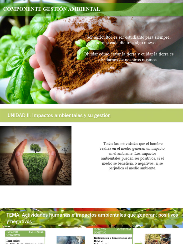 Actividades Humanas e Impactos Ambientales Que Generan Positivos y ...