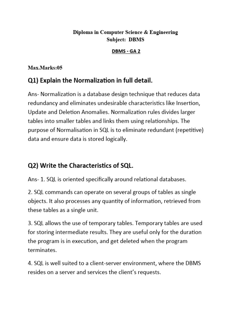 DBMS Ga 2 | PDF | Relational Model | Databases
