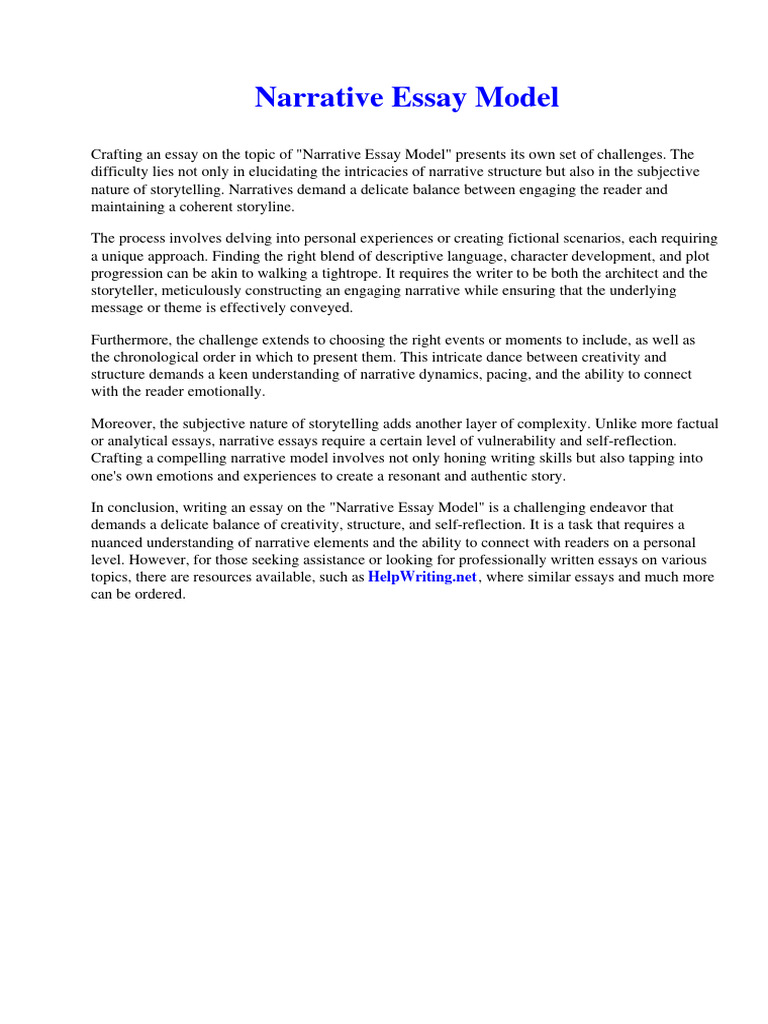 Narrative Essay Model | Download Free PDF | Narrative | Essays