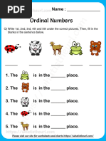 Ordinal Numbers Worksheet | PDF