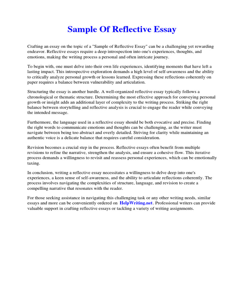 Sample of Reflective Essay | PDF | Christopher Columbus | Voyages Of Christopher Columbus