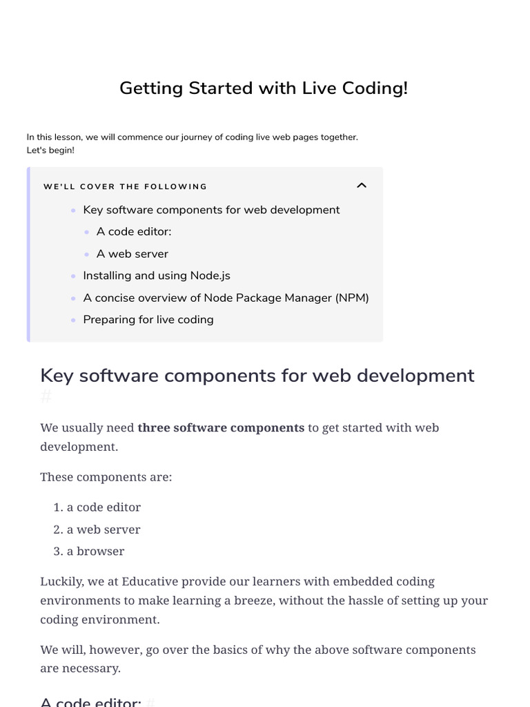 5 Getting Started With Live Coding | PDF | World Wide Web | Internet & Web