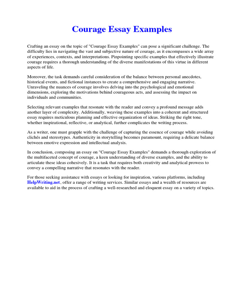 Courage Essay Examples | PDF | Federal Reserve | Essays