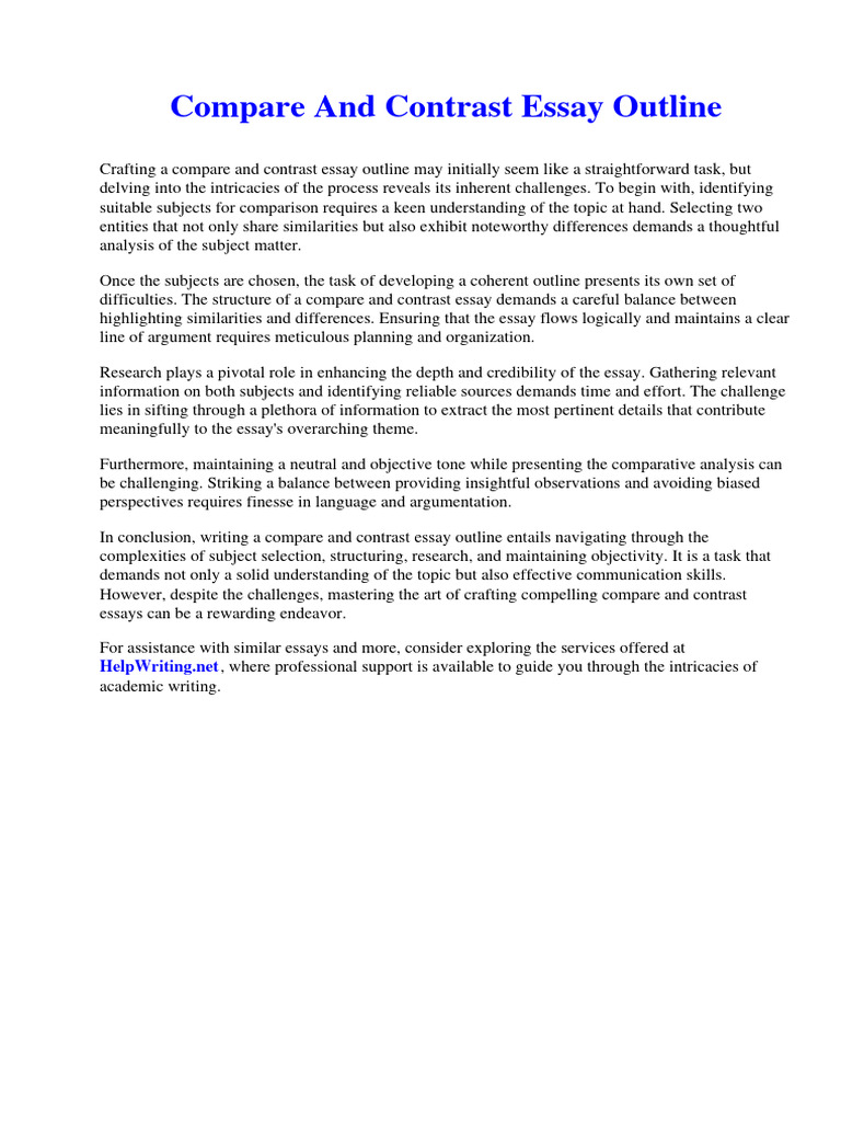 Compare & Contrast Essay Guide | PDF | Essays | Police