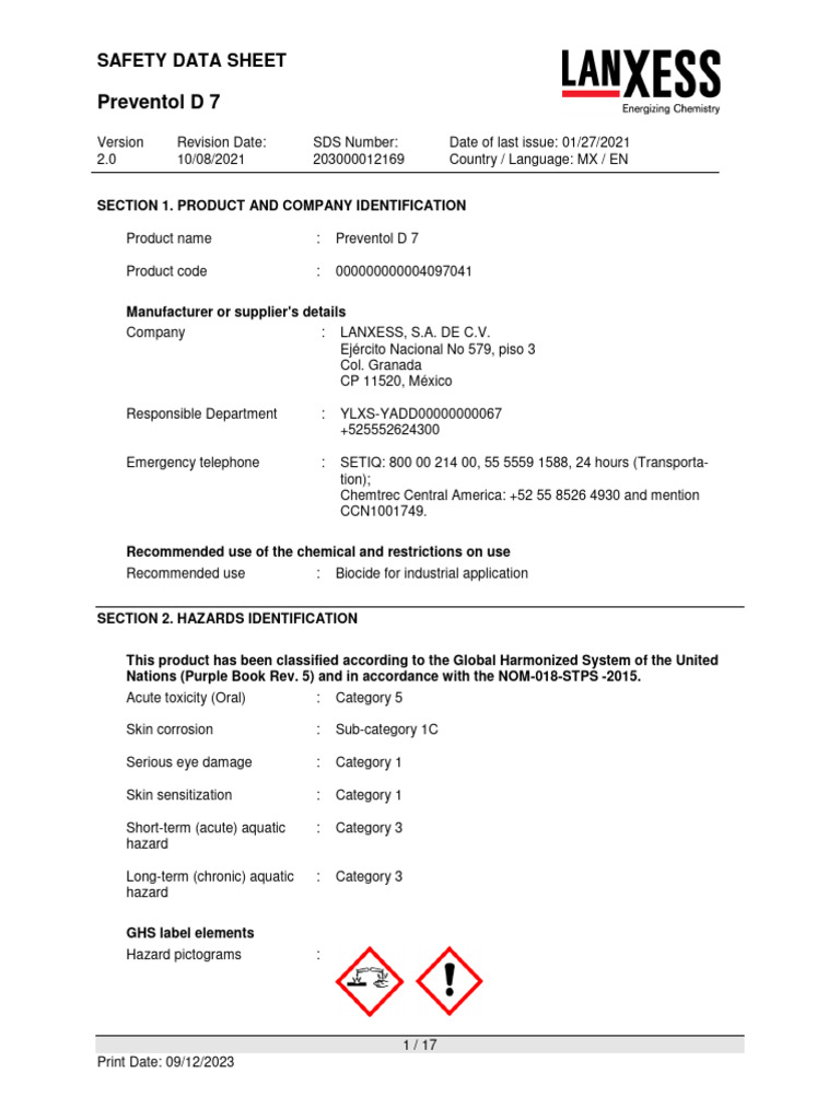 Industrial Biocide Safety Guide | PDF | Toxicity | Dangerous Goods