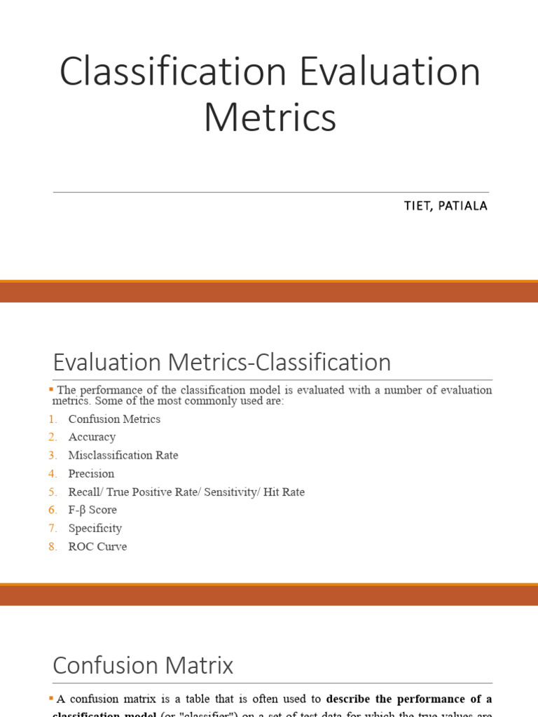 11 2 Classification Evaluation Metrics Pdf Sensitivity And Specificity Statistical