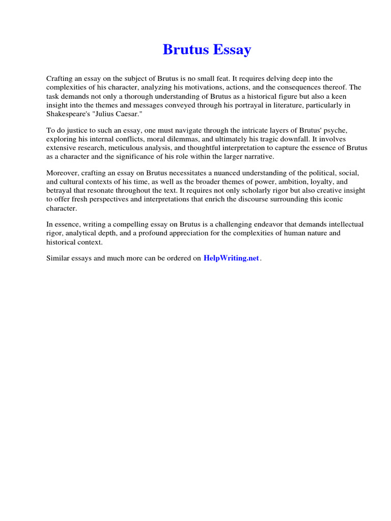 Brutus Essay | PDF | Essays