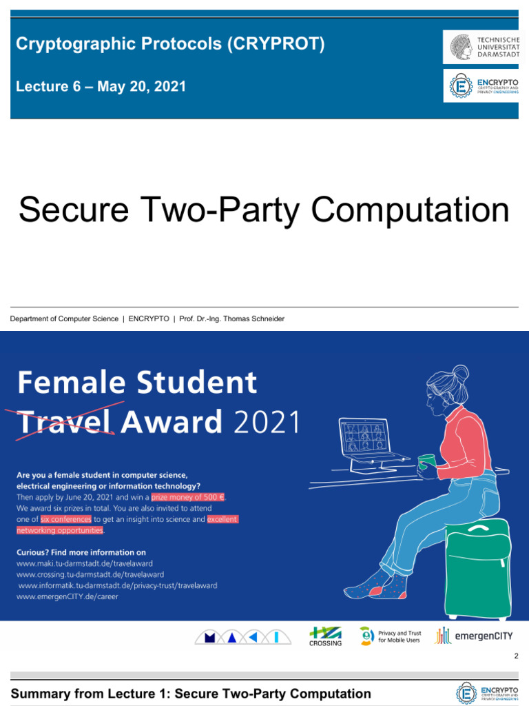 06 - Secure Two-Party Computation | PDF | Telecommunications | Information Age