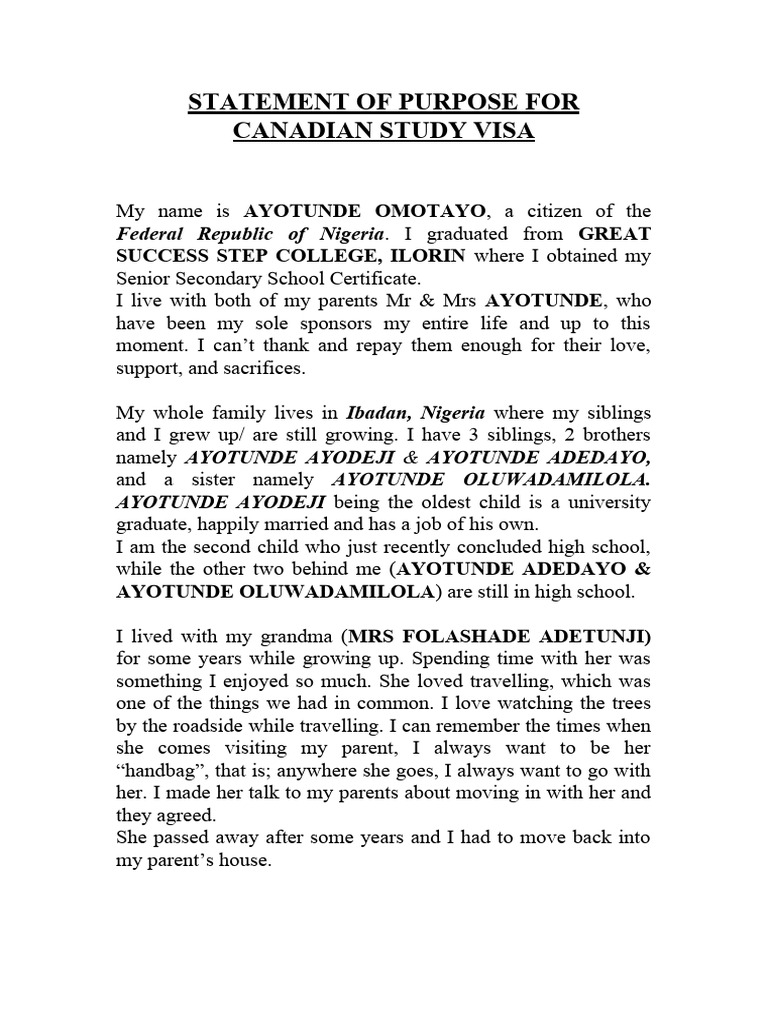 Statement of Purpose | PDF