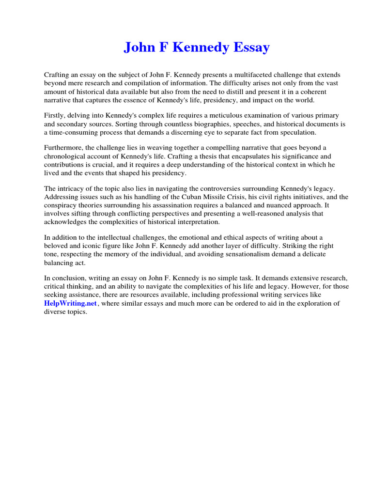 John F Kennedy Essay | Download Free PDF | Gemstone