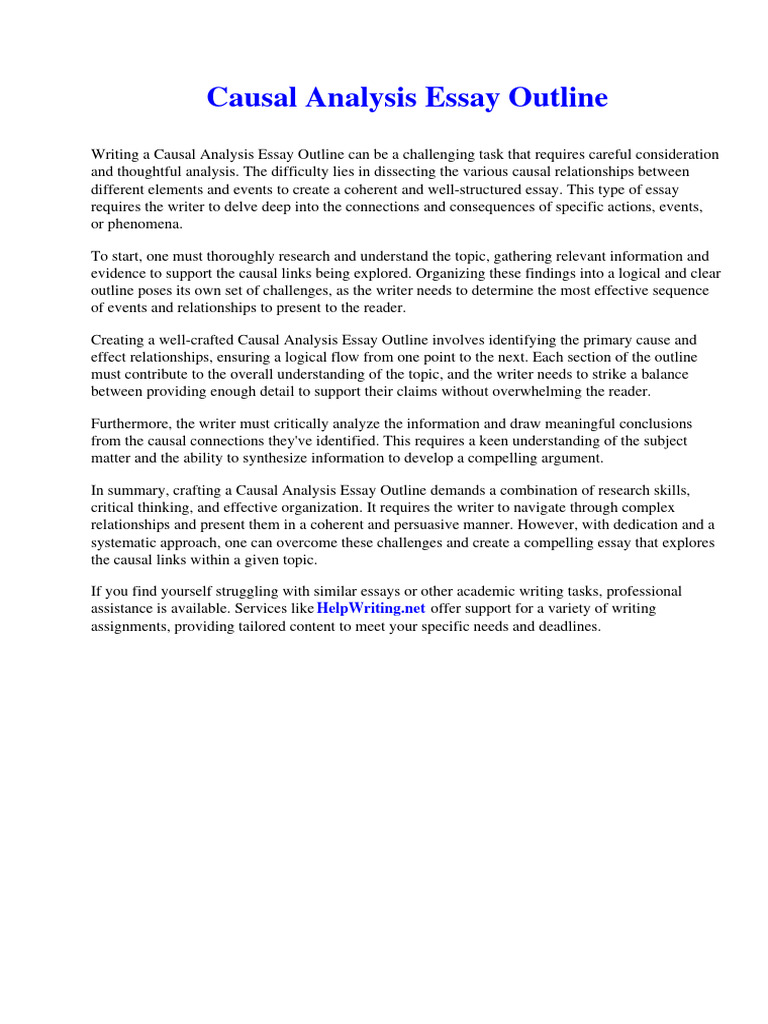 Causal Analysis Essay Outline | PDF | Ancient Egypt | Essays