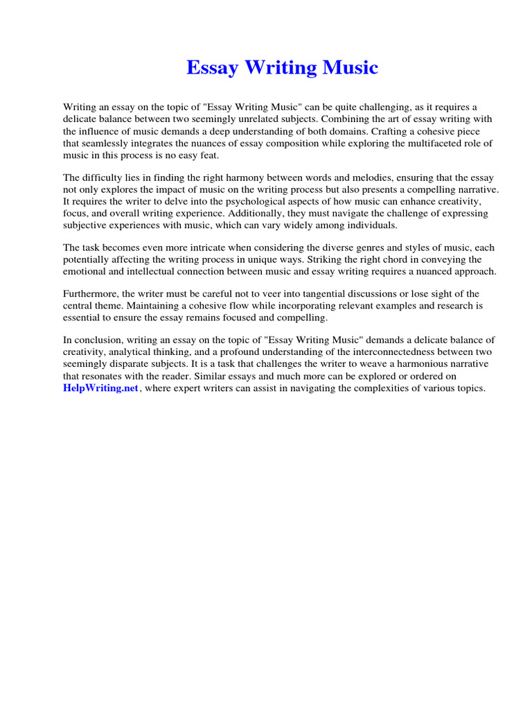 Essay Writing Music | PDF | Aristotle | Essays