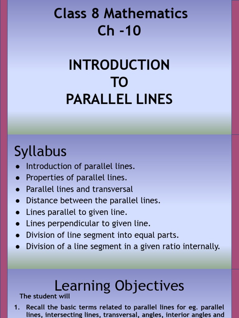 10 Parallel Lines | PDF | Line (Geometry) | Perpendicular