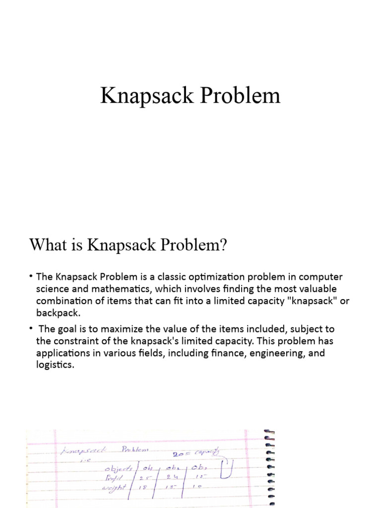 Knapsack Problem | PDF