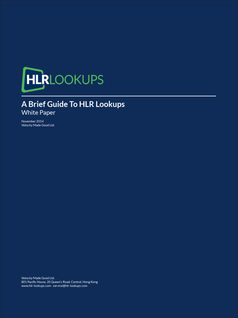 A Brief Guide To HLR Lookups | PDF | Electronics | Digital Technology