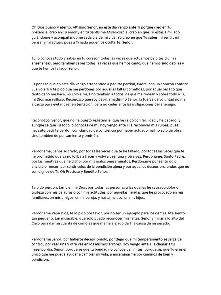 Oracion de perdon | PDF | Pecado | Perdón