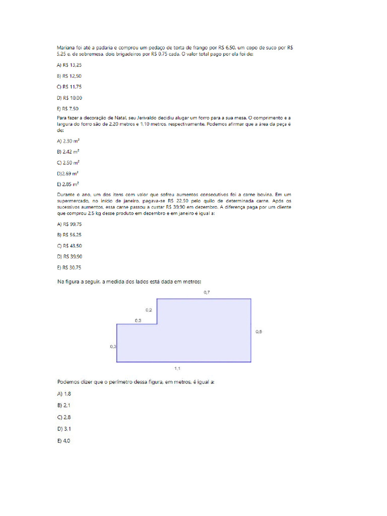 Lista Problemas N Decimais | PDF