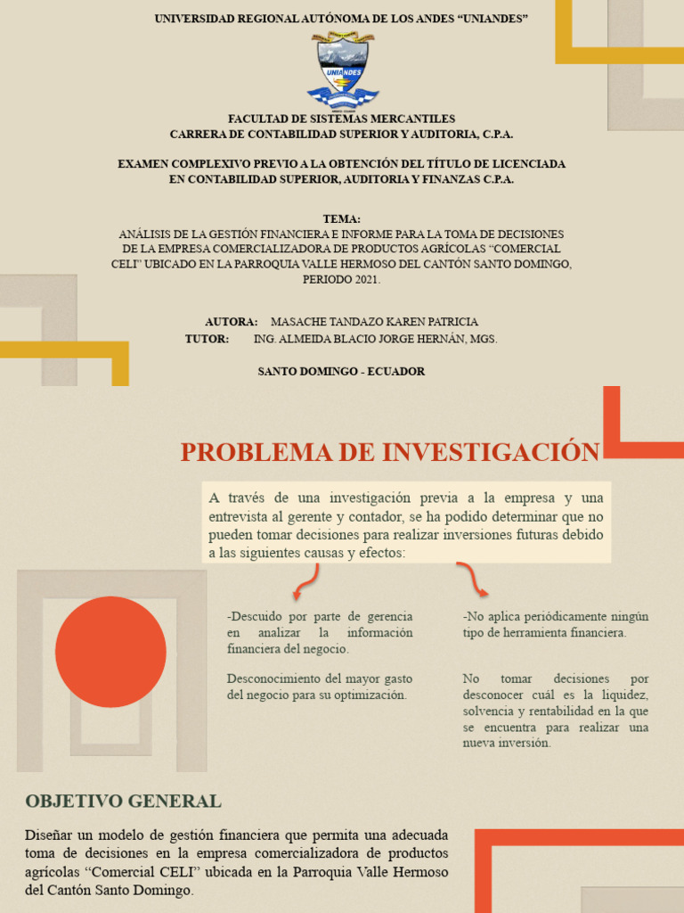 Diapositivas Examen Complexivo Karen Masache T. | PDF | Business | Análisis
