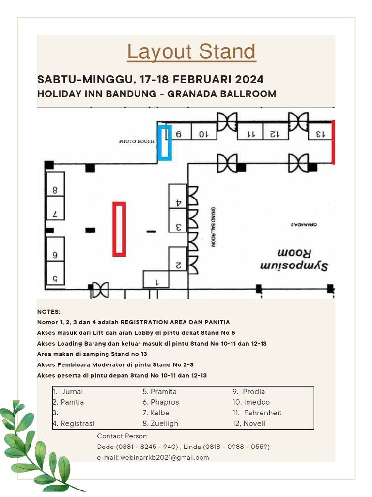 Layout Stand Acara 17-18 Feb 2024 | PDF