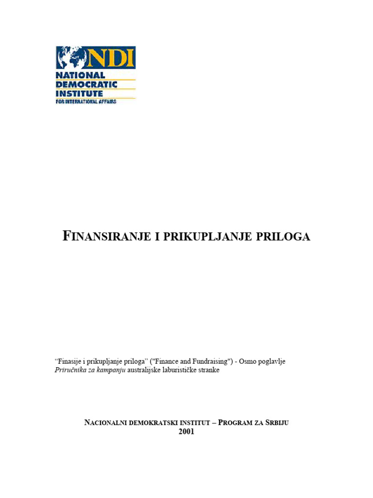 Finansiranje I Prikupljanje Priloga | PDF