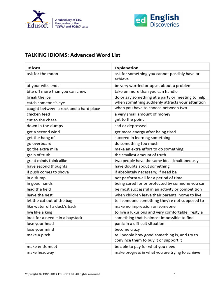 Englished Idioms Advanced | PDF