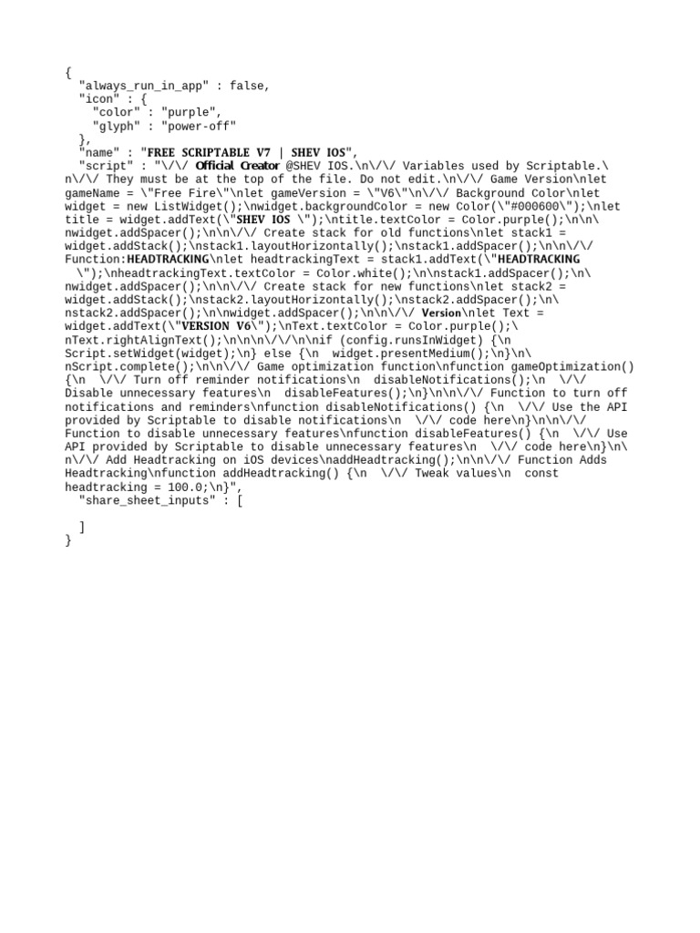 Free Scriptable v7 for Free Fire | PDF