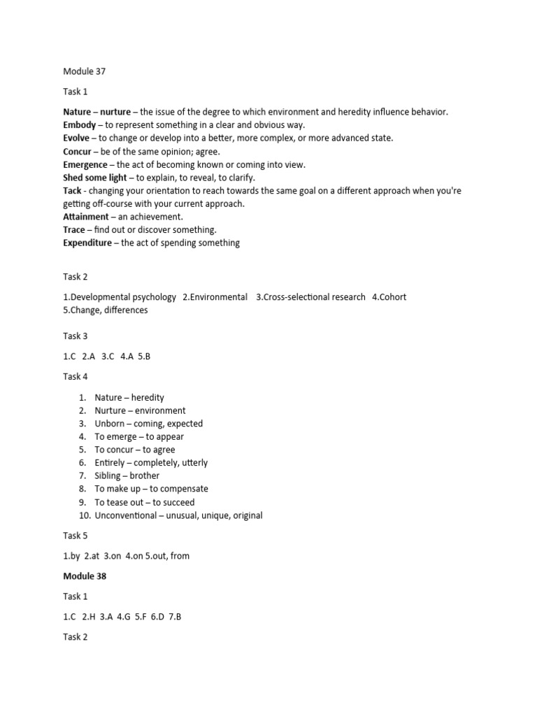 Development Tasks | PDF | Nature Versus Nurture | Heredity