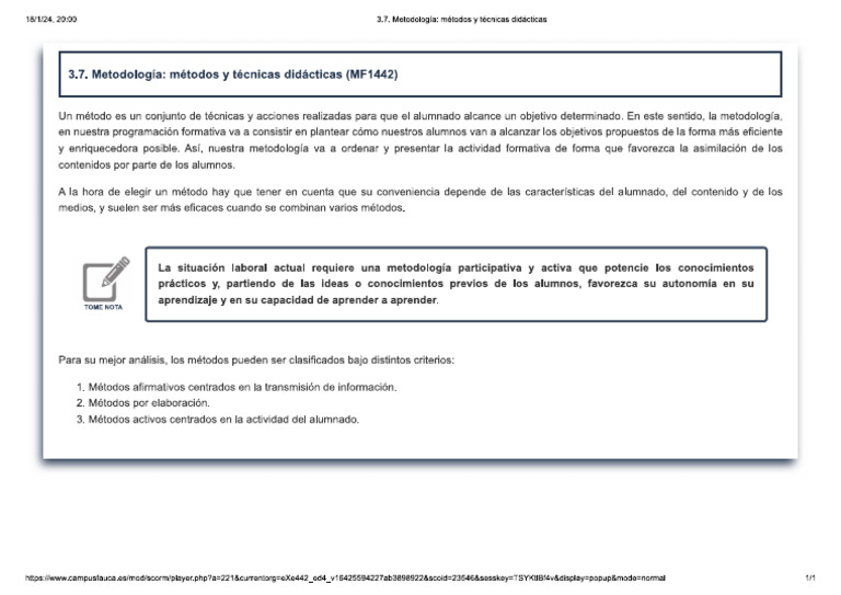 3.7 Metodologia Metodos y Tecnicas Didacticas | PDF 3.7 Metodologia Metodos y Tecnicas Didacticas | PDF