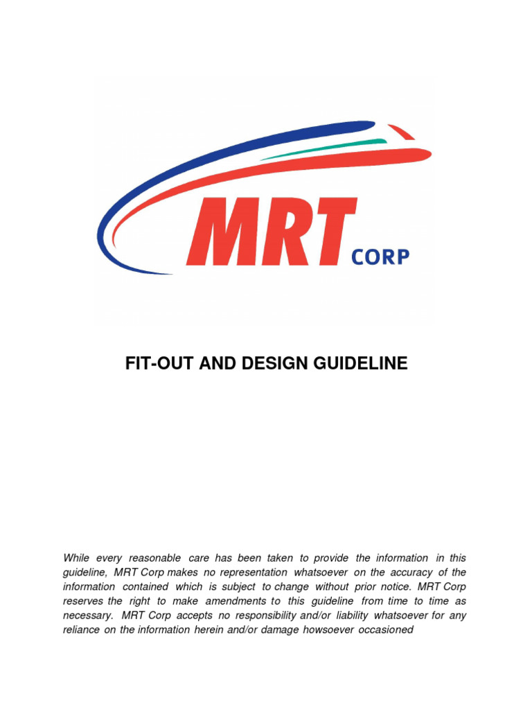 MRT Fit Out and Design Guideline | PDF | Lighting | Wall