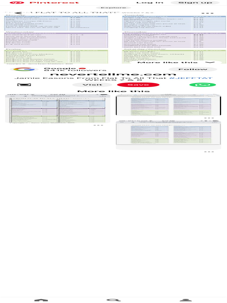 Jamie Easons From Flat To All That #JEFFTAT WEEKS 7 & 8 Weekly Workout Plans, Jamie Eason ...