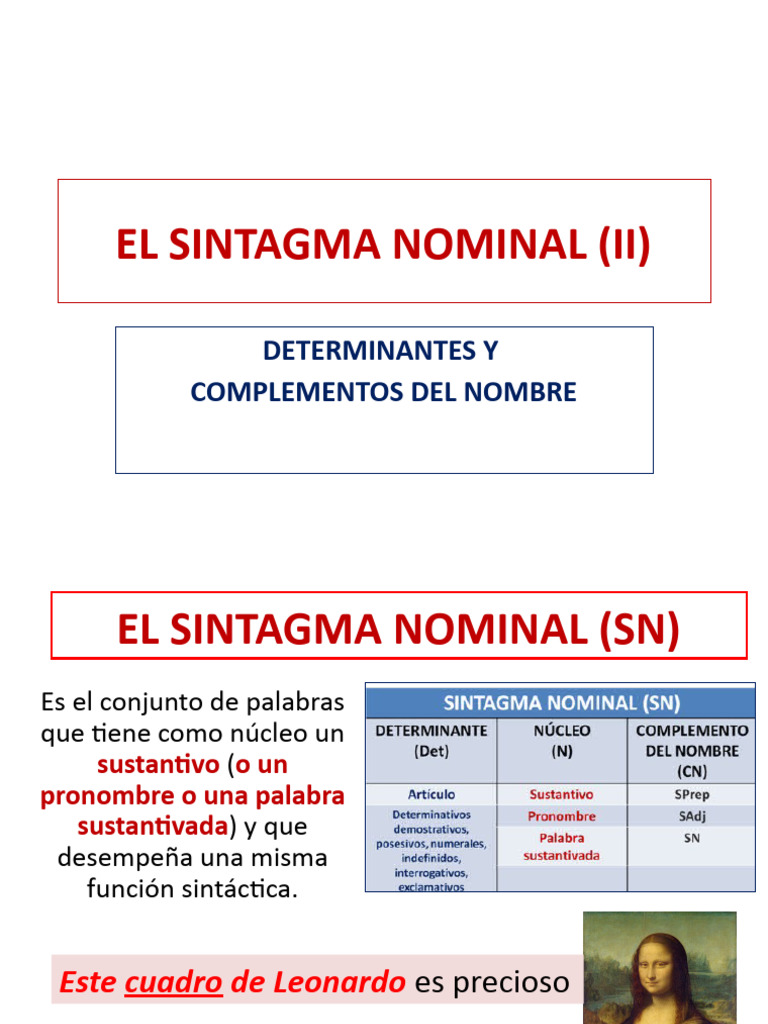 El Sintagma Nominal (Ii) | PDF | Adjetivo | Morfología