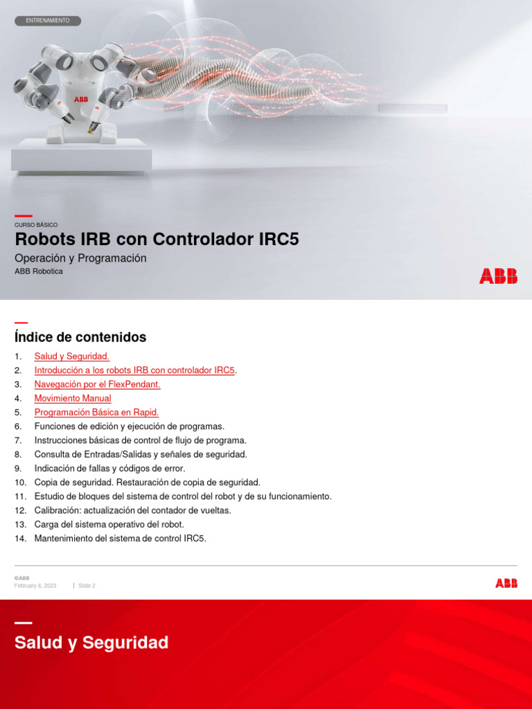 Curso Operacion y Programacion Basica IRC5 | PDF | Robot | Robótica