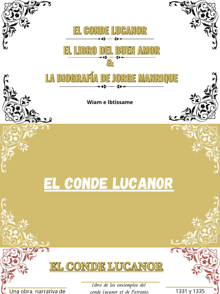 Estructura y partes del Conde Lucanor | PDF | Comunicación escrita ...
