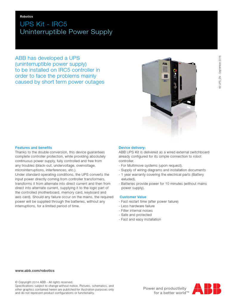 UPS Kit - IRC5 Brochure2 | PDF | Power Supply | Power (Physics)