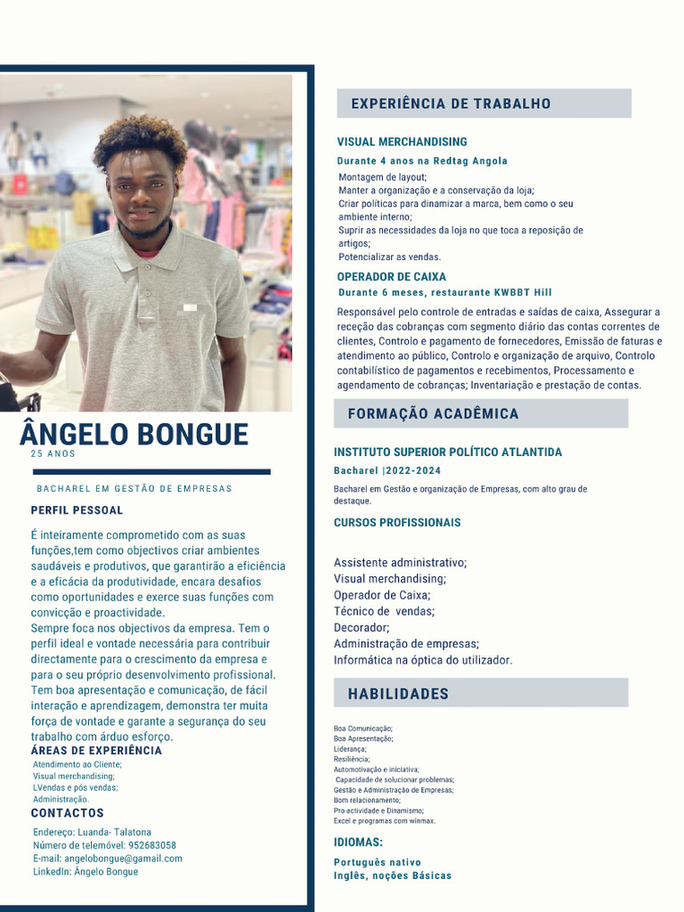 CV, Angelo Bongue | PDF