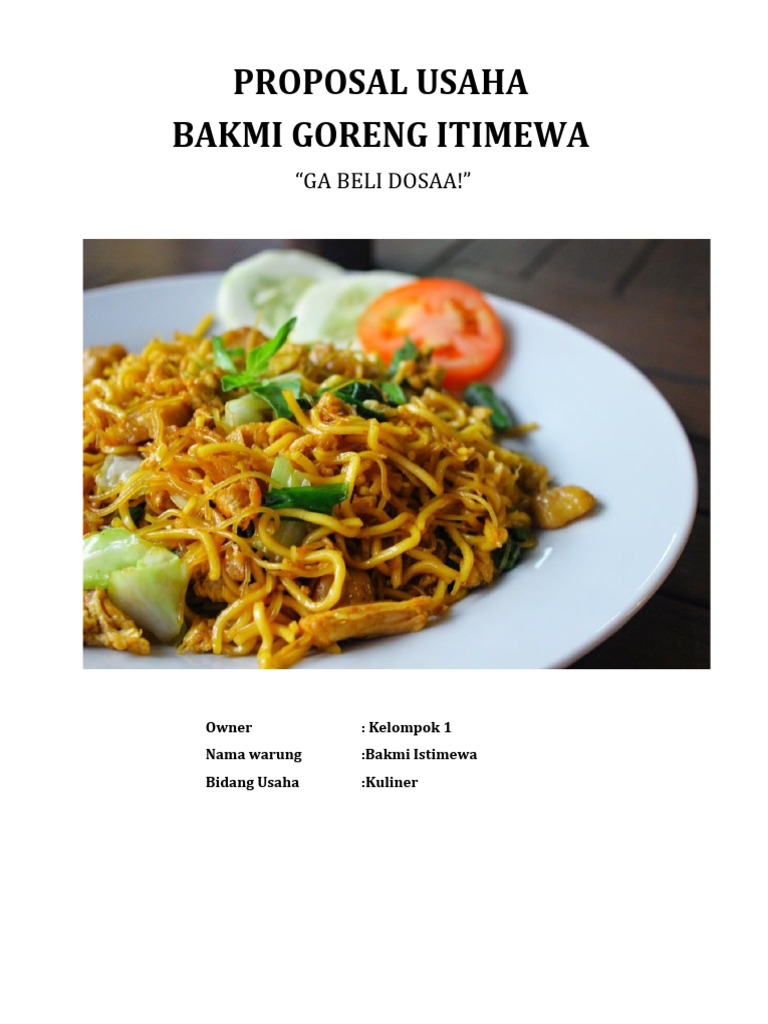 Usaha Bakmi Goreng Istimewa di Cilacap | PDF