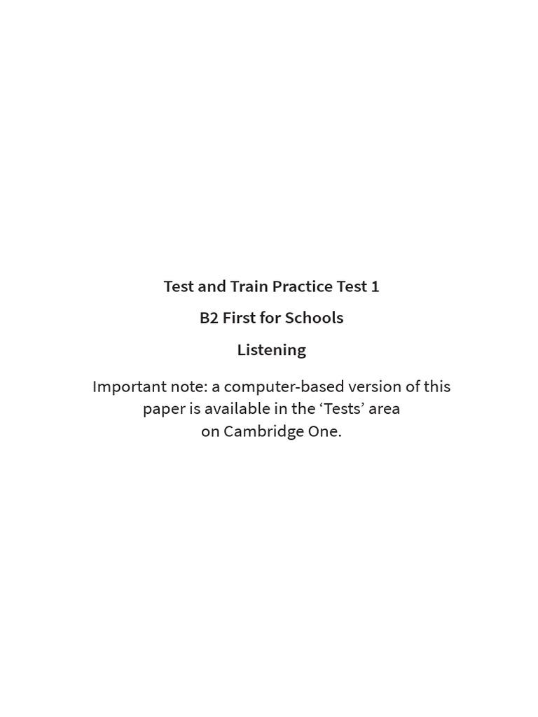 Test and Train Practice Test B2 FFS Listening Answer Key | PDF
