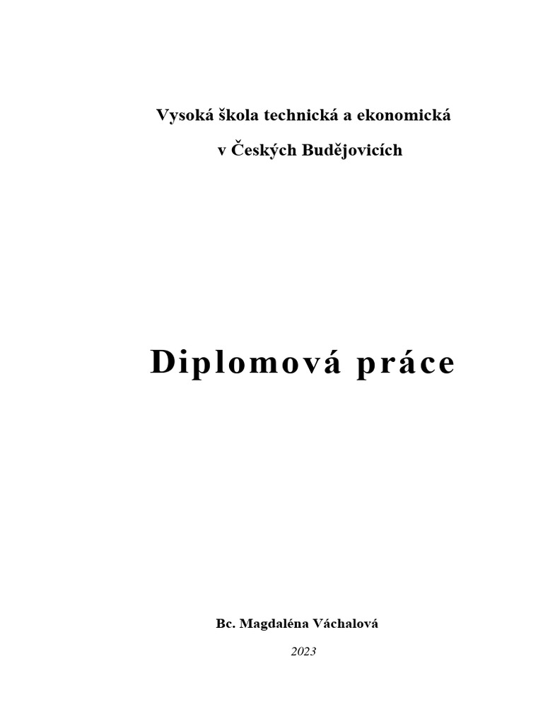 Diplomova Prace Magdalena Vachalova 23540 1 | PDF