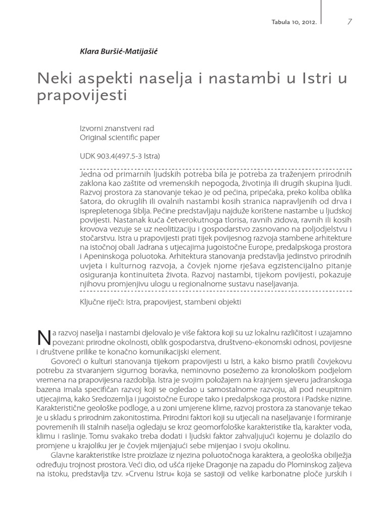 Neki Aspekti Naselja I Nastambi U Istri | PDF