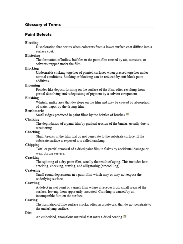 Glossary of Terms | PDF | Paint | Rust