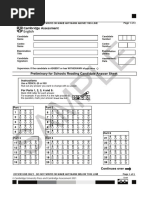 KET Reading and Writing Answer Sheet | PDF