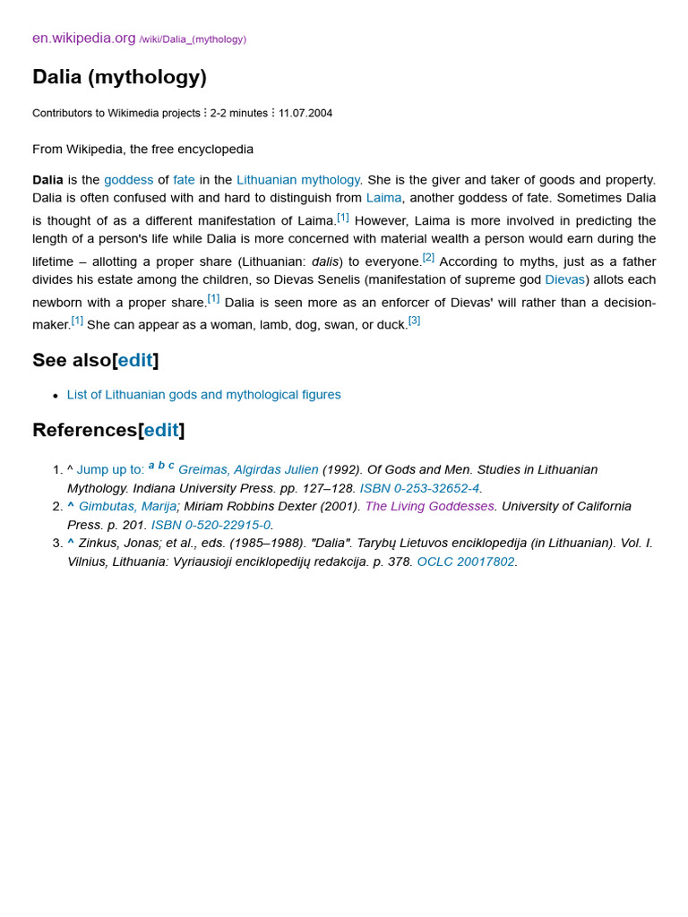 Dalia (Mythology) - Reader View | PDF